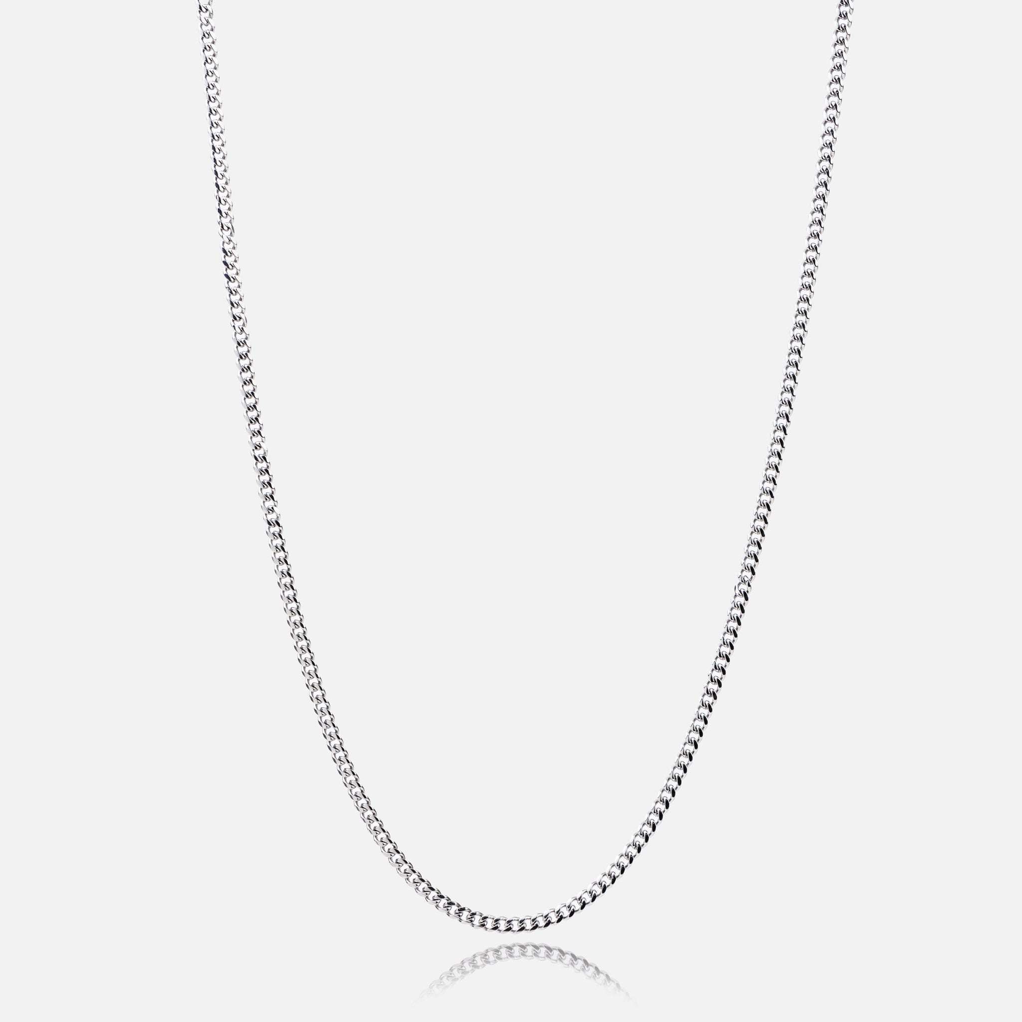 3MM MICRO CUBAN CHAIN - WHITE GOLD – Zurucca